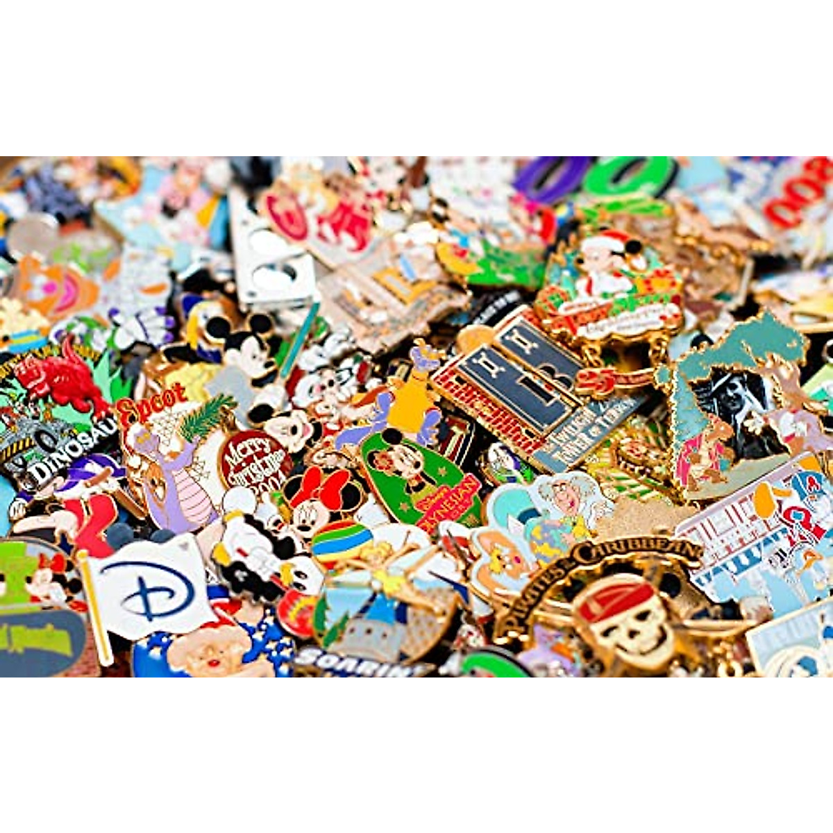 Disney Pins Trading Lot - Assorted Pin Enamel/Metal Set with Mouse Backing Collector for Book Tradable Individually Bagged No Doubles Perfect Gifts or Present kids Birthday (15), White