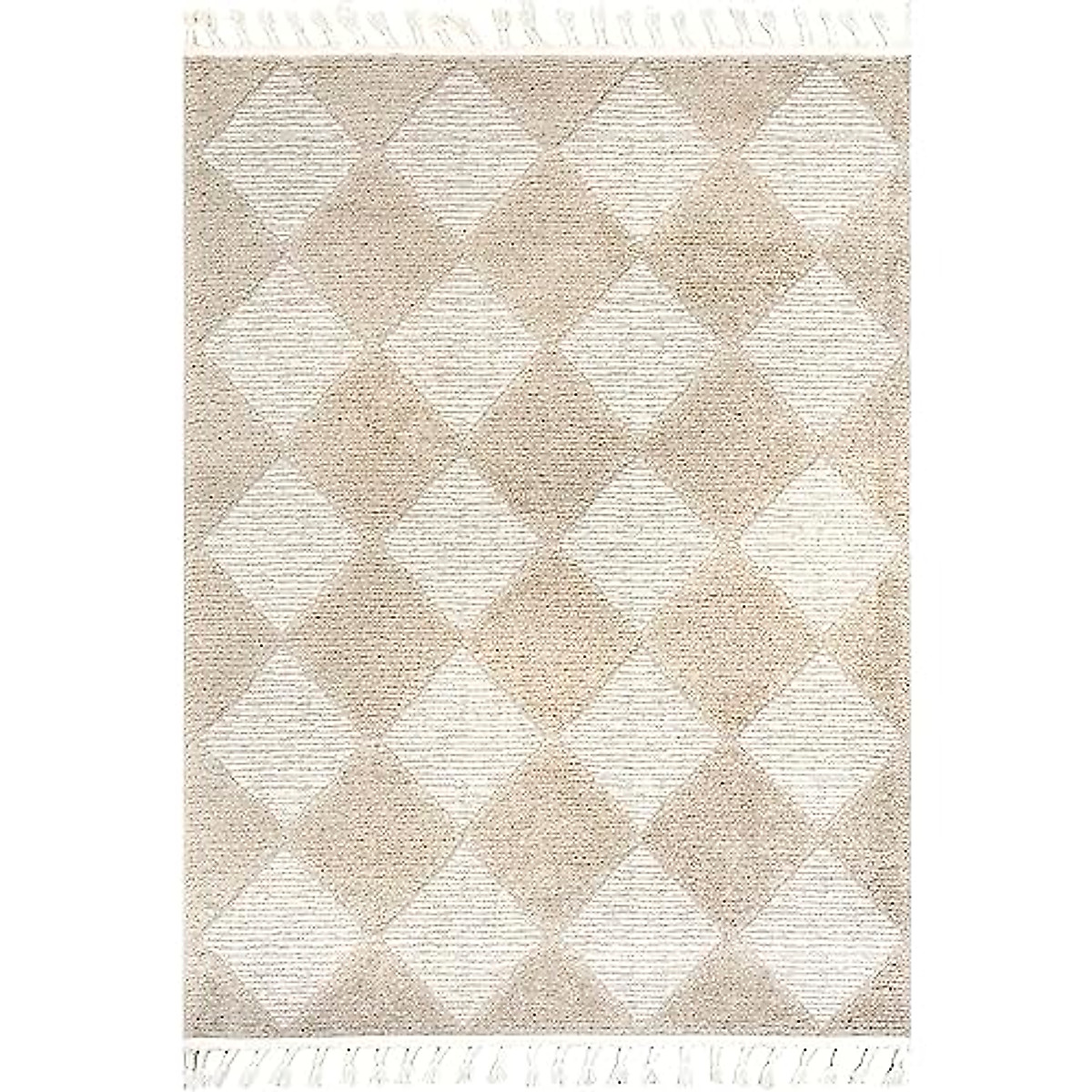 nuLOOM Marissa Trellis 5x8 Area Rug for Living Room Bedroom Dining Room Kitchen, Beige/Ivory