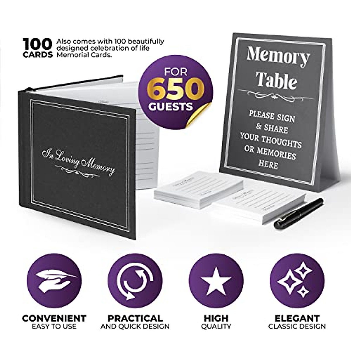 SAMKEDOO Funeral Guest Book | Funeral Book | Guest Book for Funeral | Celebration of Life | Funeral Guest Book for Memorial Service | Celebration of Life Guest Books | Share a Memory Cards