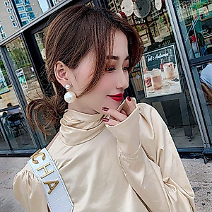 Denifery 925 Sterling Silver Long Tassel Earrings Pearls Earrings Dangle Earrings Bohemian Statement Earrings for Women Wedding Daily Party