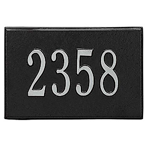 Whitehal Whitehall Products 16140 Wall Mailbox with 1426BS Mailbox Plaque in Black Silver