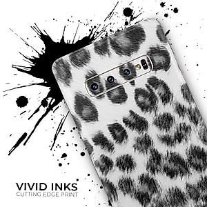 DesignSkinz Real Snow Leopard Hide Protective Vinyl Decal Wrap Skin Cover Compatible with The Samsung Galaxy S20 (Screen Trim & Back Glass Skin)
