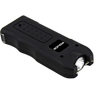 POLICE 628 Stun Gun with LED Flashlight and Siren Alarm, Black