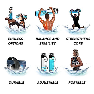 Tidal Tank Classic - Aqua Bag with Water, Sandbag Weighted Workout Equipment for Strength Training Adjustable Weights for Core Stability, Free App for Full Body Workout - up to 49 lb