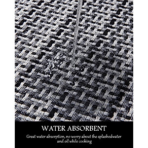 PADOOR Kitchen Rugs and Kitchen Mats Non Skid Washable - Non Slip Absorbent Kitchen Runner Rugs for Floor, Machine Washable Standing Mats for in Front of Sink,Laundry Room,Hallway(20"x70",Black)