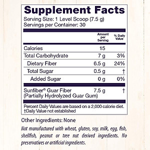 Healthy Origins Healthy Fiber - Clear Mixing (Sunfiber), 225 g - Gut Health Supplements for Women & Men - Fiber Powder Dietary Supplement - Gluten-Free Supplement - 7.9 Oz