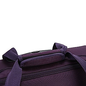 TPRC 15-Inch Smart Under Seat Carry-On Luggage with USB Charging Port, Telescoping Handles, Purple, Underseater