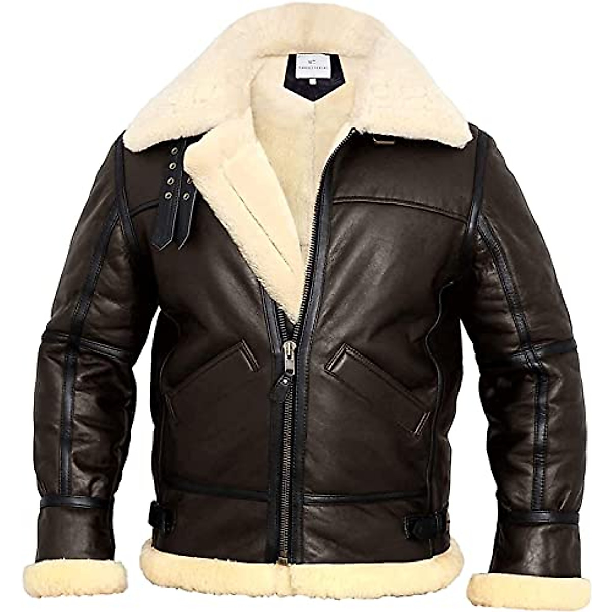 Bomber Jacket Aviator Shearling B3 Bomber Jacket Winter (as1, alpha, x_l, regular, regular, Brown)