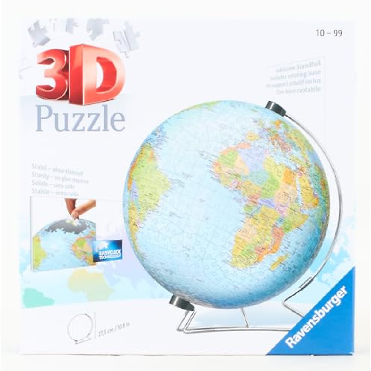 Ravensburger The Earth 540 Piece 3D Puzzle - Engaging Fun for Kids and Adults | Precision Fit with Easy Click Technology | Durable Displayable Model | Celebrating Over 130 Years of Quality