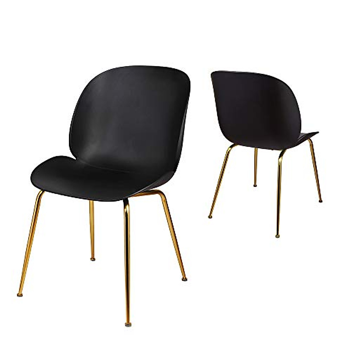 GIA Home Series 5pcs Modern Dining Set Include Rectangle 59"X35"X29.53" Mixed Oak Wooland Table and Four Plastic Chairs, Set of 5, Black/Golden