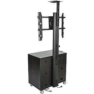 Displays2go LPGP36AV7 Portable TV Stand with Locking Storage Cabinet, 30-84 Inch VESA Mount