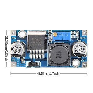 Queta 6 Pieces LM2596s DC to DC Buck Converter Step Down Voltage Regulator Power Module 3.2-40V to 1.25-35V 3A High Efficiency DC Voltage Stabilizer Volt Transformer LM2596 DC-DC Buck Converter