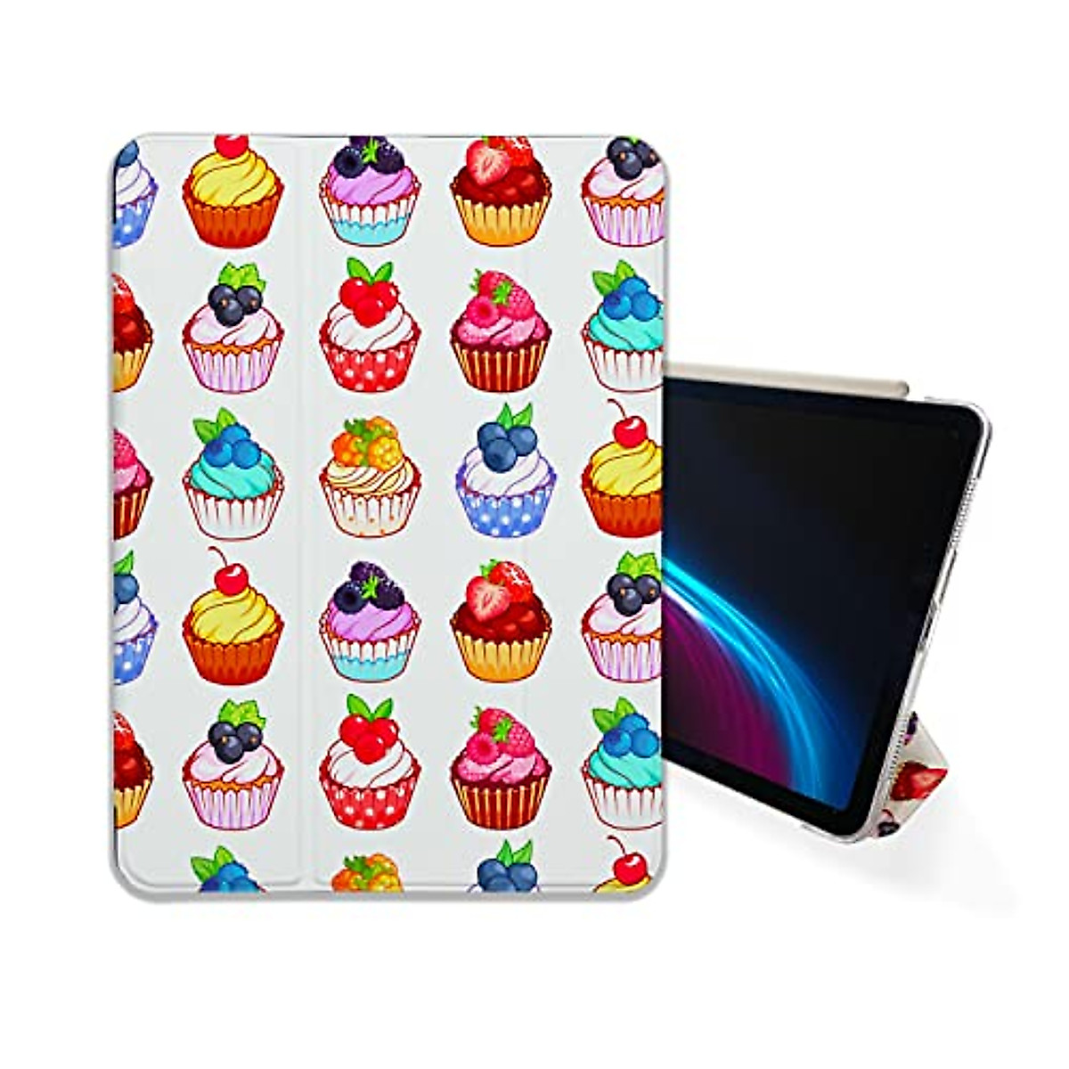 Cute Cake Cupcakes Sweets case Compatible with iPad Mini Air Pro 7.9 8.3 9.7 10.2 10.9 11 12.9 inch Pattern Cover New 2022 2021 Trifold Stand 3 4 5 6 7 8 9 Generation 500 (12.9 iPad Pro 3/4/5 gen)