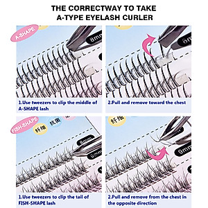 BlueSmurfs Individual Fairy Eyelashes Extensions Fluffy DIY Cute Eye Cluster Eyelashes Natural Faux Mink False Eye Lashes Multipack of 170 Mini Individuals Fairy Lash Clusters (Include Bottom Lashes)