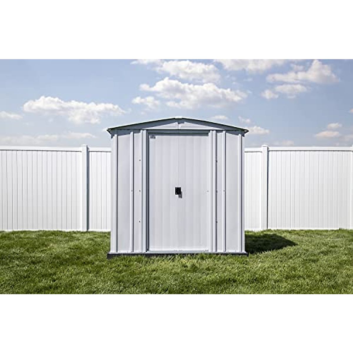 Arrow Sheds 6' x 7' Outdoor Steel Storage Shed, Light Grey