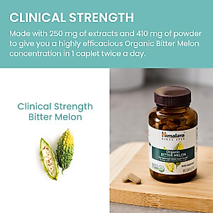 Himalaya Organic Bitter Melon for Glucose Metabolism, 660 mg, 60 Caplets, 1 Month Supply