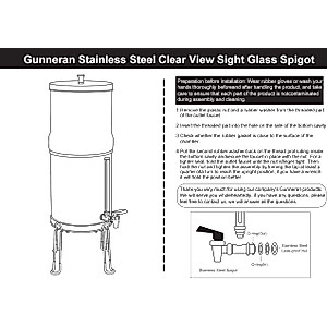 Stainless Steel Sight Glass Spigot with Clear View Water Level. 7''Sight Glass Compatible with Travel Berkey and Big Berkey System