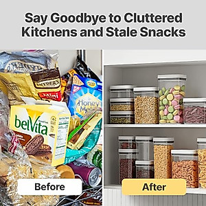 Fontaines 2-Pack Pump-Lock 3.7L Food Storage Containers - Pump to Vacuum Out Air with Locking Lid for Airtight, Leakproof Seal to Keep Food Fresh - BPA-Free, Pantry, Dishwasher, Fridge & Freezer-Safe