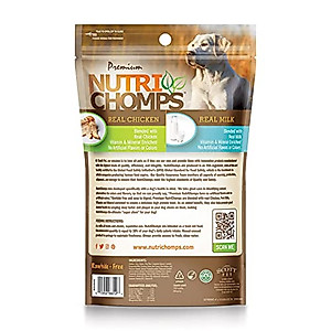 NutriChomps Dog Chews, 6-inch Braids, Easy to Digest, Long Lasting, Rawhide-Free Dog Treats, Healthy, 4 Count, Real Milk flavor