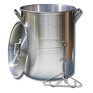 King Kooker 30PK 30-Quart Aluminum Turkey Pot with Lid, Lifting Rack and Hook