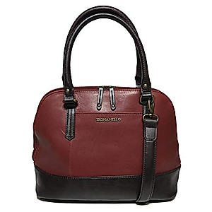 Tignanello Bleecker St. Accordian Satchel, Rouge/Brown