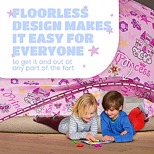 Skywin Air Tent Fort Playhouse for Kids (Princess) - Classic Inflatable Kids Fort Sets Up and Stores Away in Seconds, 77 x 50 Inches (Fan NOT Included)