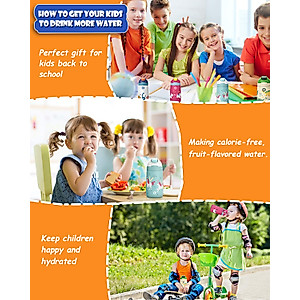 FEIJIAN Kids Insulated Water Bottle With Straw Lid 14oz, Leak-Proof BPA-FREE Metal Drink Flask, Double Wall Vacuum Stainless Steel Cup