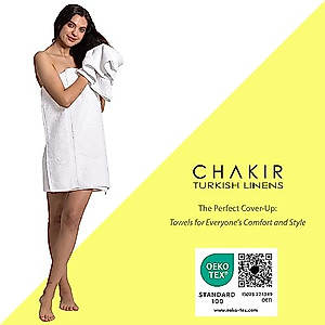 Chakir Turkish Linens, 100% Cotton Premium Quality Turkish Bath Sheets (35''x70'' Large Bath Sheet Towels - White)