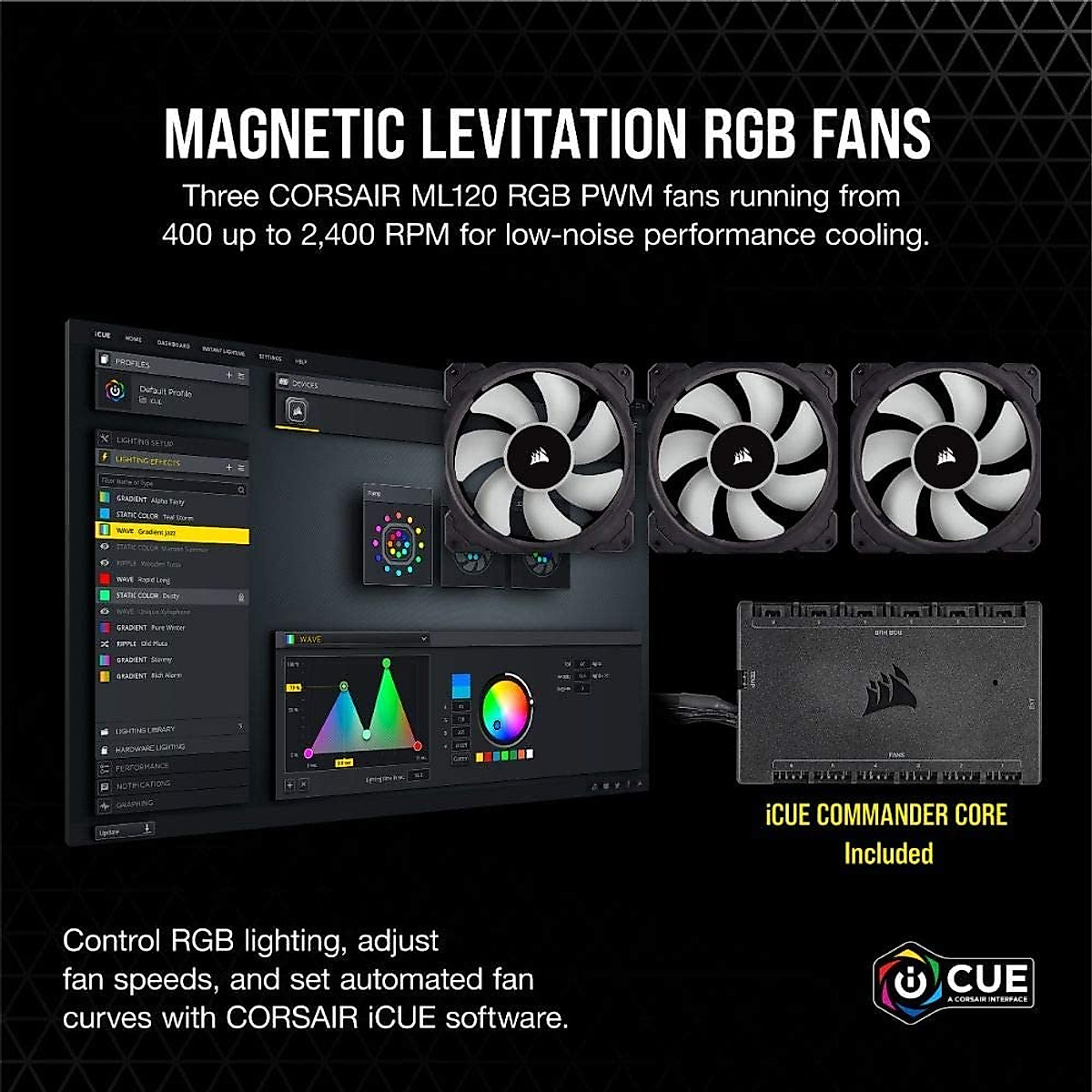 Corsair iCUE H150i Elite, CW-9060048-WW, Capellix, RGB Pump + Fans, 360mm (Renewed) fot Desktop