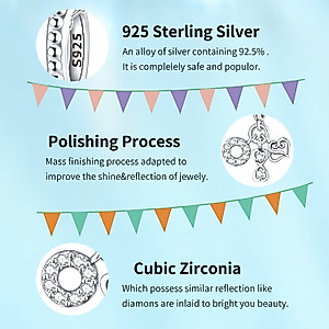 Jokmeo 925 Sterling Silver Beads Charms for Bracelets Necklace Gifts for Woman Girl Mother,Pendant Bead Jewelry Gifts Valentine's Day Birthday Mother's Day