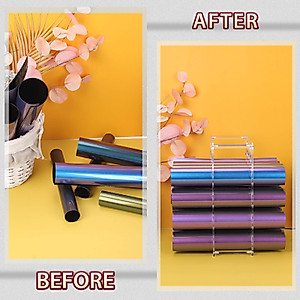 Vinyl Storage Rack 50-Holes Vinyl Holder Acrylic Vinyl Roll Storage for Craft Room, Vinyl Organizer for up to 50 Vinyl Rolls (2-Pack 25Holes)