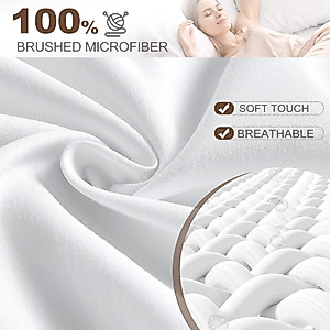 FreshCulture Twin Fitted Sheet - Hotel Quality - Ultra Soft & Breathable - Brushed Microfiber - Deep Pocket - Cooling Fitted Sheet for Twin Size Bed (White)