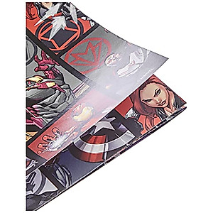Boys Superhero Wrapping Paper - Marvel Hero Wrapping Paper - Boys Marvel The Avengers Blue Wrapping Paper Sheets - Wrapping Paper for Kids - Wrapping Paper for Boys