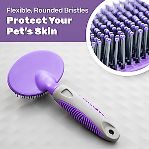 Hertzko Soft Pet Brush With Pins For Dogs, Cats - The Ultimate Dog Brush, Remove Fur, Loose Hair - Comb For Grooming Long Haired & Short Haired Dogs, Cats, Rabbits & More, Deshedding Tool, Cat Brush