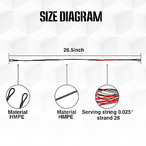 Recurve Crossbow String 26.5" 150-175 lbs Replacement String for Hunting Crossbow
