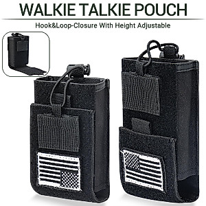 Tactical Radio Holder Radio Case Molle Radio Holster Military Heavy Duty Radios Pouch Bag for Baofeng UV-5R BF-F8HP AR-152 Two Ways Walkie Talkies Adjustable Storage
