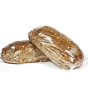 ROYALNA 100ct (8"x4"x18") Large Bread Loaf Packing Bags with Ties, Reusable, Thick Clear Gusseted Grocery Bakery Bags (Large 100ct 8x4x18)