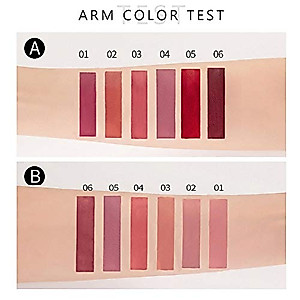 DEERWIN 6 Colors Matte Liquid Lipstick Makeup Set Waterproof Long-Lasting Wear Non-Stick Cup Not Fade Lip Gloss Gift Sets (Set A)
