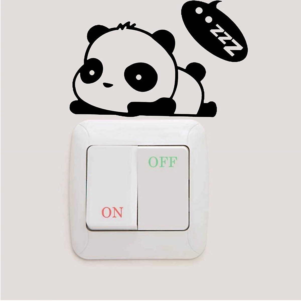 Removable Switch Sticker, 4 Pcs Cute Cartoon Pandas Wall Sticker, Light Switch Decor Decals, Family DIY Decor Art Car Stickers Home Decor Wall Art for Kids Living Room Office Decoration