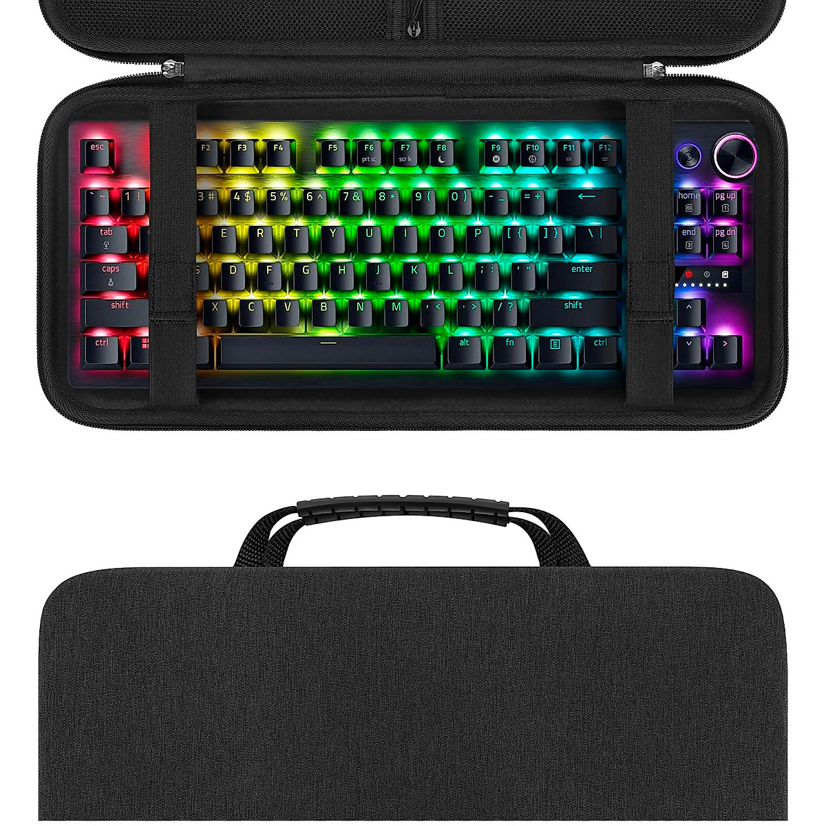 Linkidea Hard Travel Case for TKL Tenkeyless Keyboard, Computer 87 Key Wireless/Wired Keyboard Carrying Case Protective Storage Box Bag, Compatible with Razer Huntsman V2 TKL Tenkeyless Keyboard