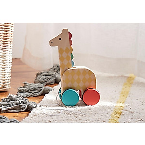 Petit Collage On-The-Go Giraffe Wooden Pull Toy