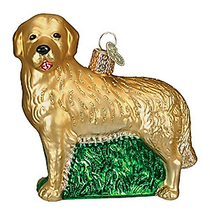 Old World Christmas Ornaments: Dog Collection Glass Blown Ornaments for Christmas Tree, Golden Retriever