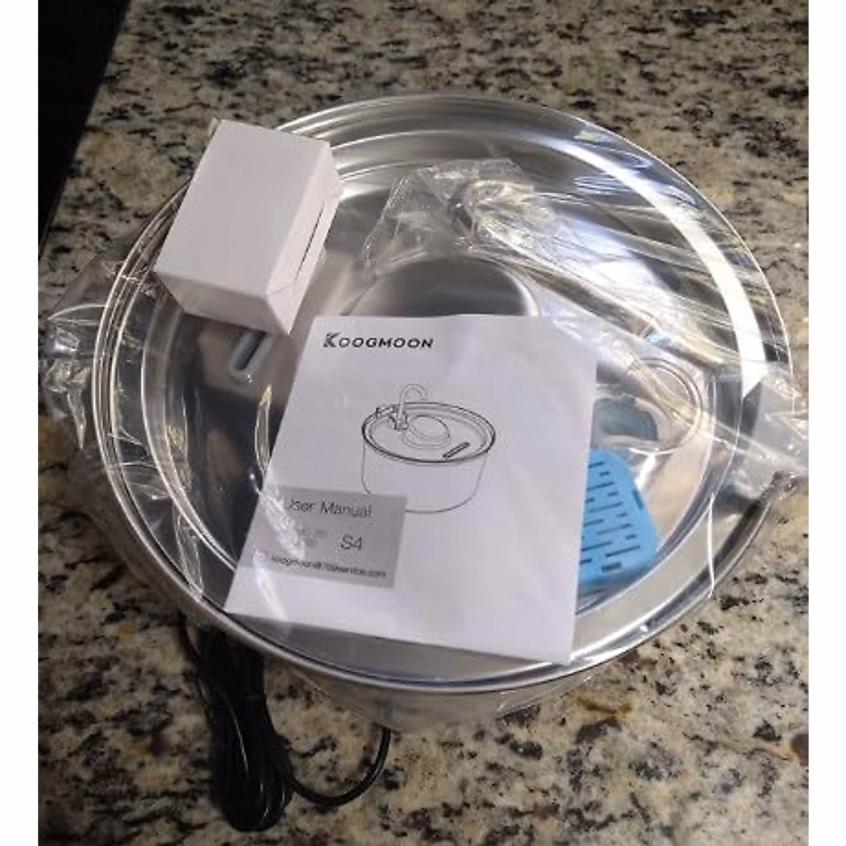 KOOGMOON Cat Water Fountain Stainless Steel, 108oz/3.2L Automatic Cat Fountain, Multi-Filtration, Easy to Clean, Ultra Silent Dog Water Dispenser for Cats, Dogs and Other Pets