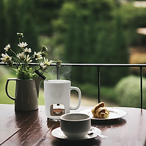 Kovot Personal Fondue Mugs Set of 2 | Ceramic Mugs for Chocolate or Cheese | Includes Forks and Tealights| Double Vented (White)