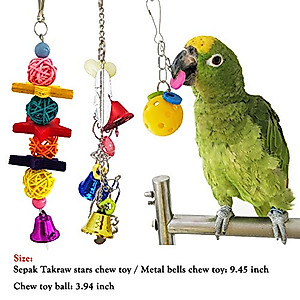 6pcs Bird Parakeet Toys Ladders Swing Colorful Chewing Bird Parakeet Cage Accessories Hanging Bell Pet Cockatiel Toys for Bird Cage for Small Birds, Love Birds, Conures, Macaws, Parrots, Finches