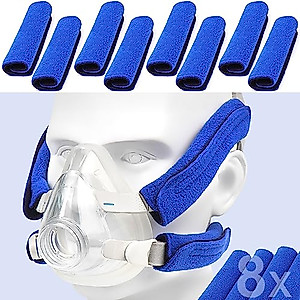 8 Pack CPAP Headgear Strap Covers, Universal and Reusable Strap Covers, Soft-Fleece Strap Pads, Reduce Red Marks, Great Value Kit Supplies by Medihealer