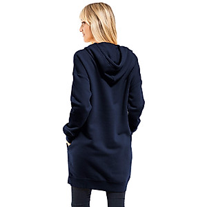 Design by Olivia Women's Casual Oversized Fleece Hoodie Sweatshirts Loose Pullover Tunic Fall Outfits S~3X Navy Blue ML