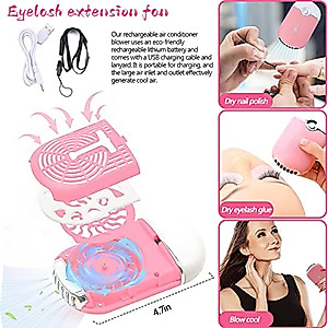 Qiveaory 150ml/5.07fl.oz Eyelash Extension Cleanser Extension Lash Shampoo Brush Mini USB Portable Lash Fan Mascara Brush Disposable Microbrush Wash Bottle Reusable Makeup Remover Pad Gentle Cleaning