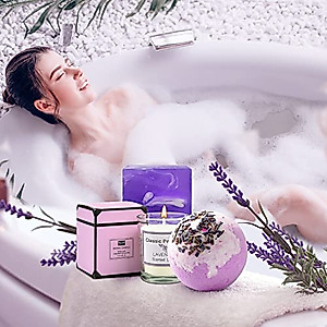 Birthday Gifts for Women, Gift Baskets for Women, Mom Birthday Gifts Anniversary Gift for Her Gifts for Girlfriend Older Daughter Friend Wife Teacher Gifts, Lavender Bath Spa Purple Gift Set for Women