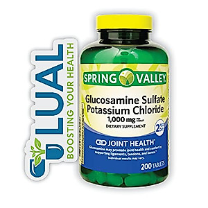 Elevate Joint Comfort with Spring Valley's 1,000 mg Glucosamine Tablets. Includes Luall Fridge Magnet + Spring Valley Glucosamine (Glucosamine Sulfate Potassium Chloride 200 Count)